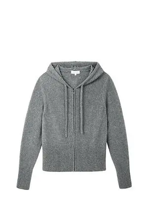 THE WHITE COMPANY Relaxed-fit Zip-through Cotton-blend Hoody - Slate Grey