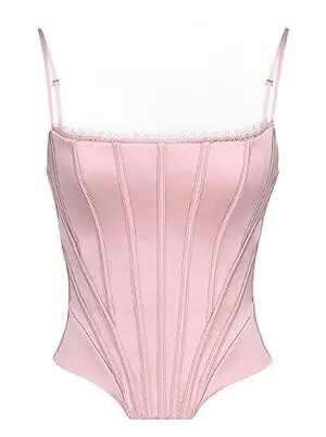 House Of Cb Cadie Satin Corset Top - Blush