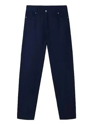 THE WHITE COMPANY Tapered Linen Trousers - Navy