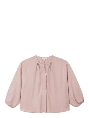 THE WHITE COMPANY Woven Button-up Blouse - Rosebud