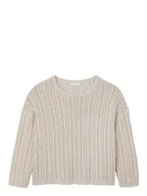 THE WHITE COMPANY Cable-knit Cotton Jumper - Stone