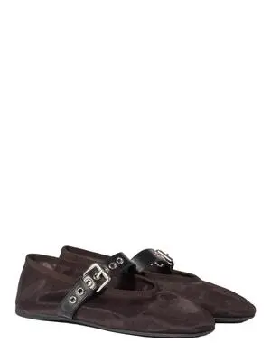 Miu Miu Mesh Ballerinas - Dark Brown