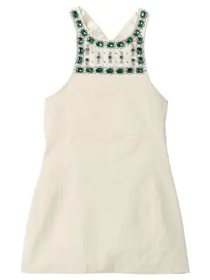 Miu Miu Embellished Apron Dress - Ecru