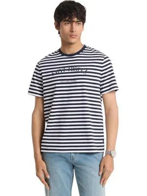 MICHAEL KORS Provence Striped Cotton Jersey T-shirt In - Size Xl By