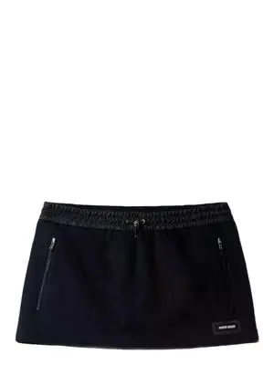 Miu Miu Cotton Fleece Mini Skirt With Technical Fabric Panels - Blue