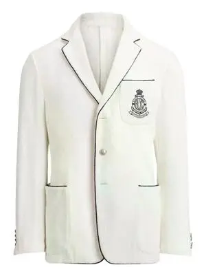 Ralph Lauren Purple Label Embroidered Terry Blazer - Neutrals