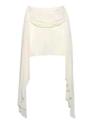 David Koma Ruched-detail Mini Skirt - Neutrals