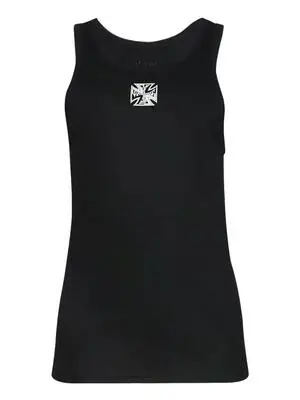 Vetements Cross-logo Tank Top - Black