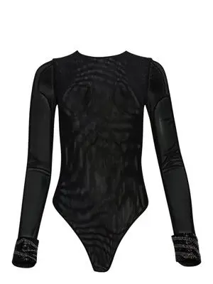 GRACE FAENA Embellished Bodysuit - Black
