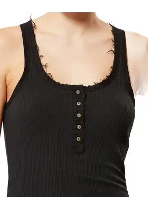 Isabel Marant Helma Ribbed Silk Jersey Tank Top - Black