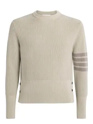Thom Browne Cotton 4-bar Sweater - Beige