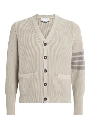 Thom Browne Cotton 4-bar Cardigan - Beige