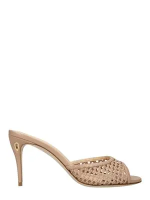 Jennifer Chamandi Leather Guido Mules - Beige