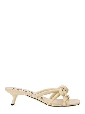 Loewe Lambskin Flamenco Knot Mules - Beige