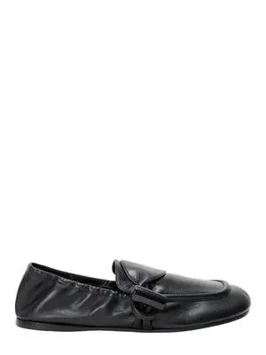 Loewe Leather Toggle Loafers - Black