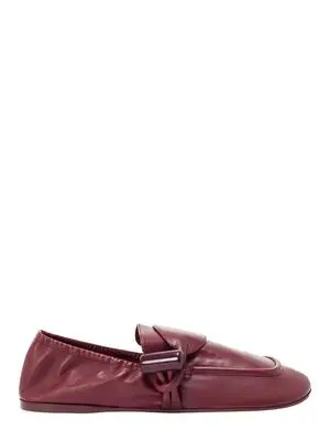 Loewe Leather Toggle Loafers - Red