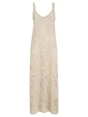 Brunello Cucinelli Linen-cotton Midi Dress - Beige