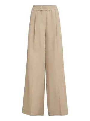 Brunello Cucinelli Cotton Organza Wide-leg Trousers - Brown