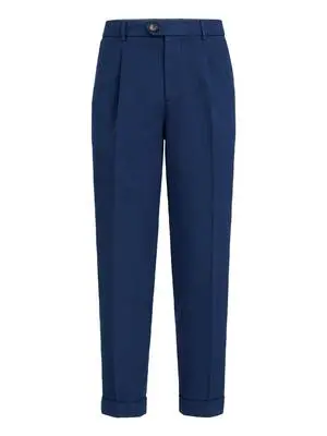 Brunello Cucinelli Cotton Pleated Trousers - Blue
