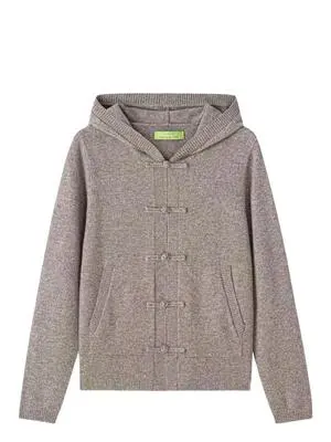 Shanghai Tang Cashmere Hooded Cardigan - Neutrals