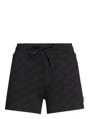 EA7 Cotton Blend Terry Shorts - Black