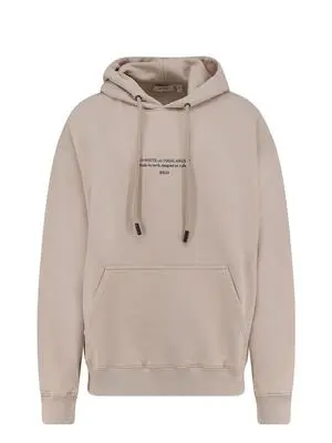 Off White Cotton Sweatshirt With Logo - Beige