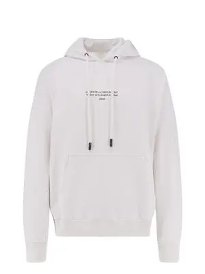 Off White Cotton Sweatshirt With Logo - White