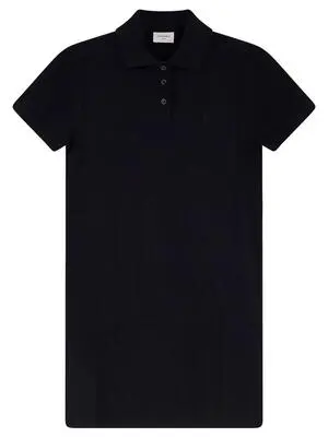 Saint Laurent Cotton Short Sleeve Mini Dress - Black