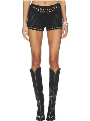Superdown Julianna Crochet Short - Black