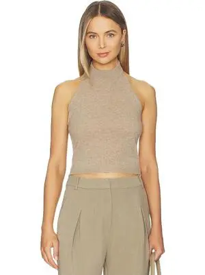 NONCHALANT LABEL Cashmere Halter Top - Taupe
