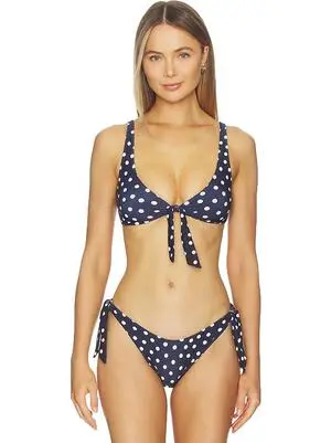 Show Me Your Mumu Antibes Reversible Bikini Top - Reversible Navy Polka Dot