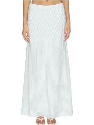 SEVEN WONDERS Dania Low Waist Maxi Skirt - Blue Stripe