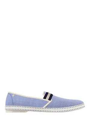 Rivieras Canvas Oxford Loafer With Striped Elastic - Navy