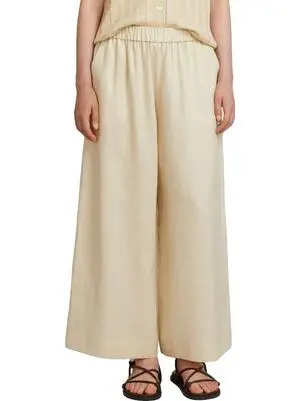 MM BY MAX MARA Canneti Wide-leg Linen Canvas Pants - Milk
