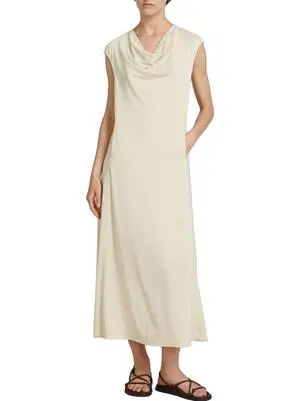 MM BY MAX MARA Vetusta Cowl Neck Jersey A-line Midi Dress - Milk