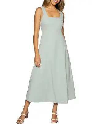 LOST + WANDER Vista Marina Cotton Maxi Dress - Dusty Blue