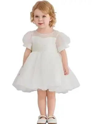TULLEEN Party Dress With Bow - Ivory