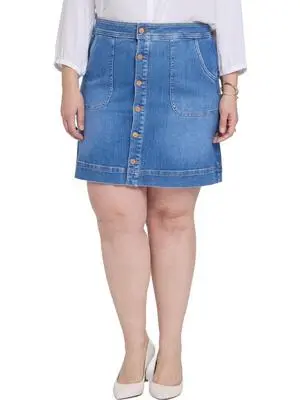 NYDJ High Waist Denim Skirt - Blue Paradise