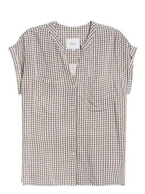 RAILS Gingham Button-Up Shirt With Patch Pockets