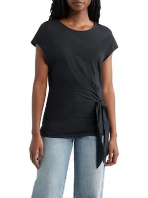 Rails Gabbie Side Tie Cotton Top - Black