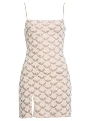 Staud Las Palmas Beaded Minidress - Pearl