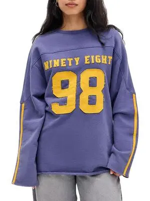 BDG URBAN OUTFITTERS Number Appliqué Cotton Sweatshirt - Blue