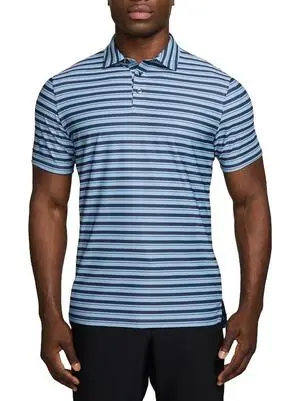 Nike Stripe Dri-fit Perforated Golf Polo - College Navy/work Blue
