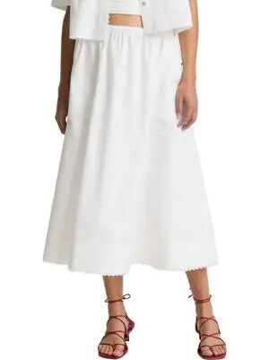 Vince Scalloped Cotton Maxi Skirt - Optic White
