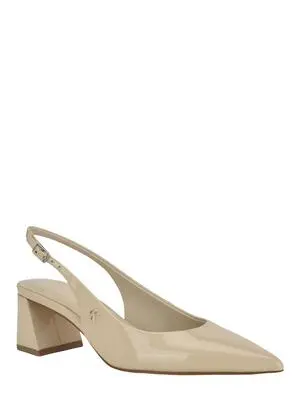 Calvin Klein Sarra Slingback Pointed Toe Pump Ivory Patent