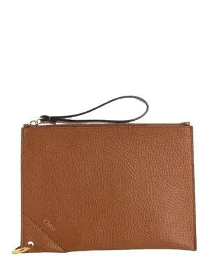 Chloé Spin Leather Wristlet Pouch - Clay Brown