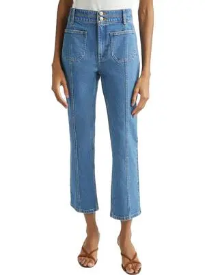 Cinq À Sept Dorothea Cropped Patch Pocket Jeans - Horizon