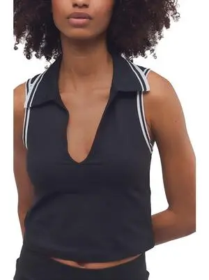 Free People FP Movement Forehand Polo Black