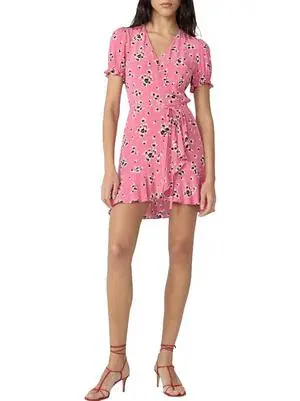 Diane Von Furstenberg Emilia Floral Wrap Dress With Puff Sleeves - Island Orchid