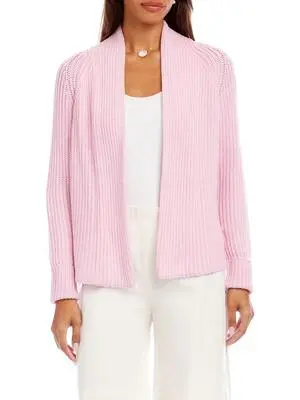 Karen Kane Rib Crop Cardigan Pink